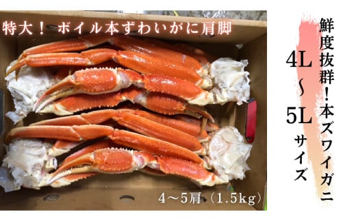 23-53 【特大4L～5L】ボイル本ずわいがに肩脚 4～5肩(約1.5kg) | 北海道紋別市 | KABU&ふるさと納税 | 株がもらえるカブアンド