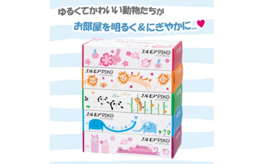 エルモアピコティシュー160組5箱×12パック(60箱)＜離島・沖縄県不可＞_ ティッシュ ティッシュペーパー 日用品 消耗品 まとめ買い ...